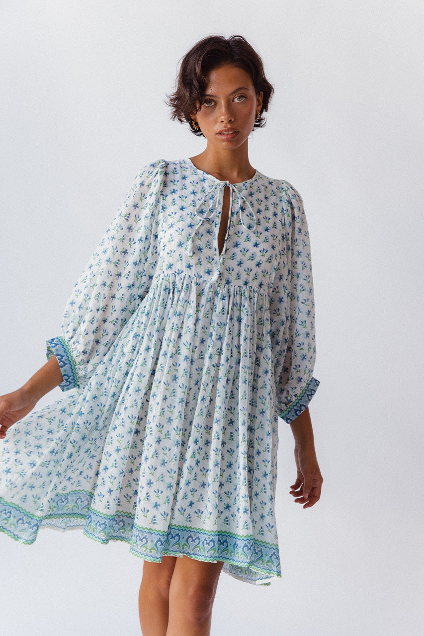 Kyra Mini Dress ~ Azure – Daughters of India
