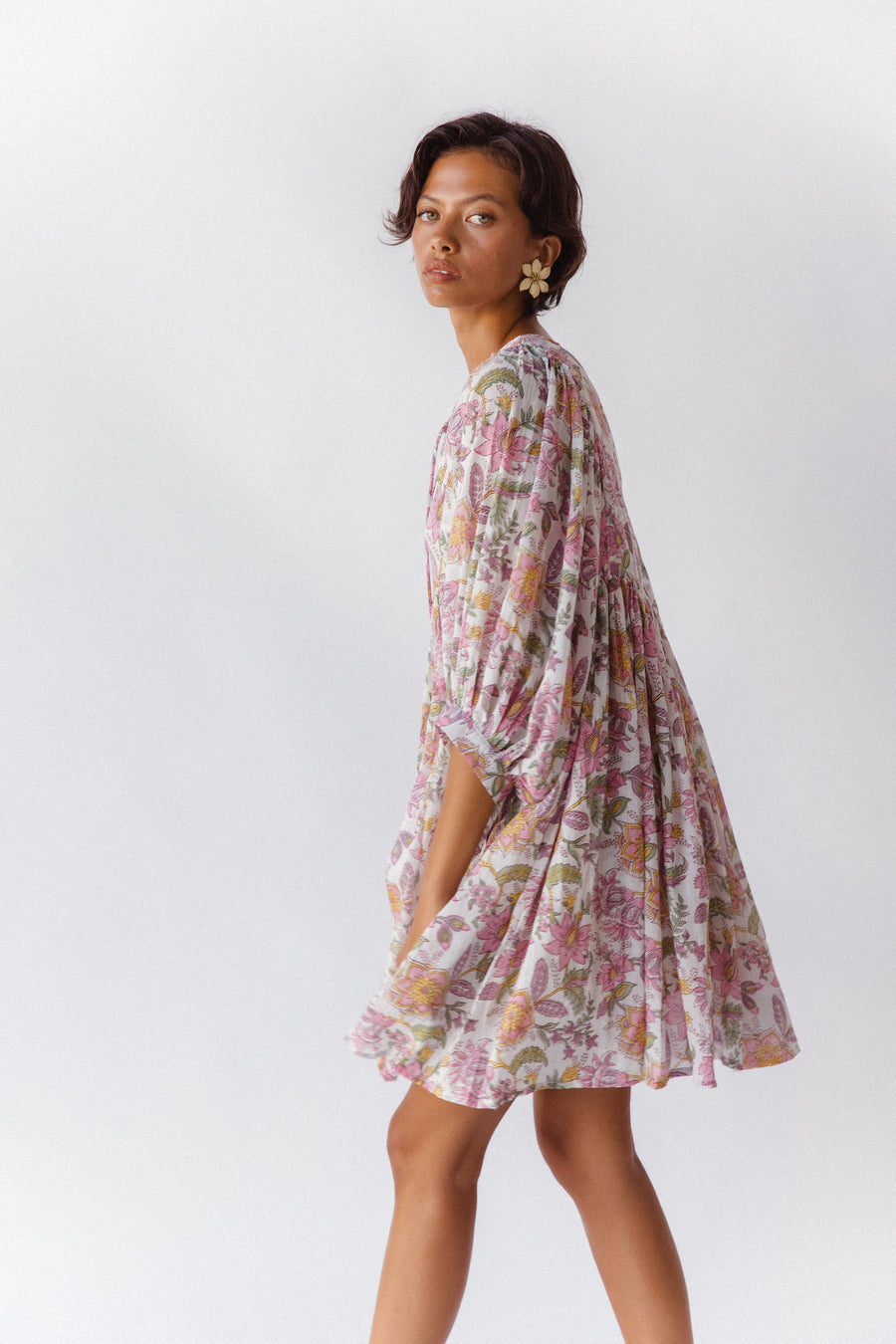 Kyra Mini Dress ~ Fuchsia Bloom – Daughters of India