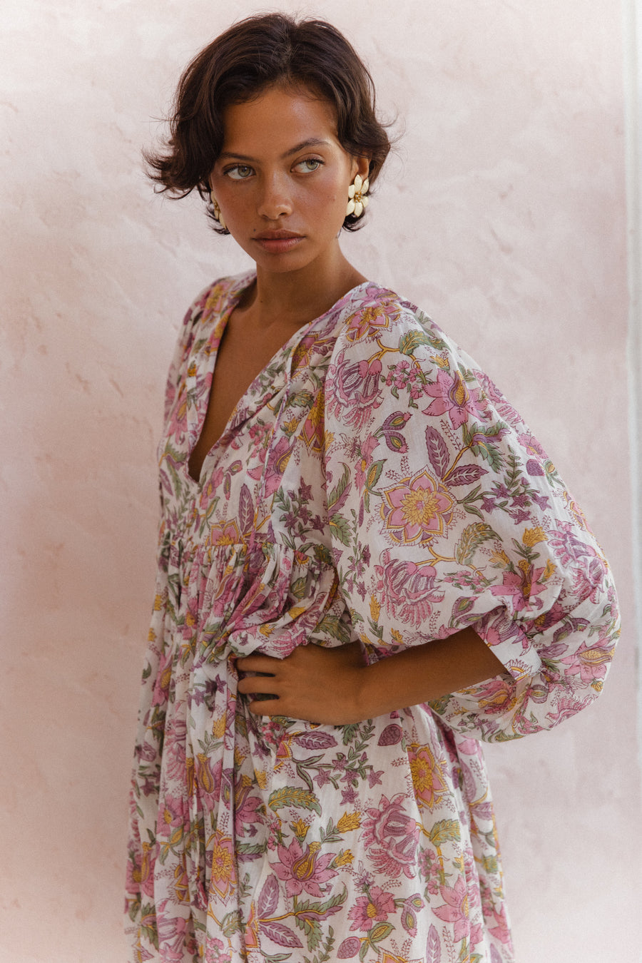 Kyra Mini Dress ~ Fuchsia Bloom – Daughters of India