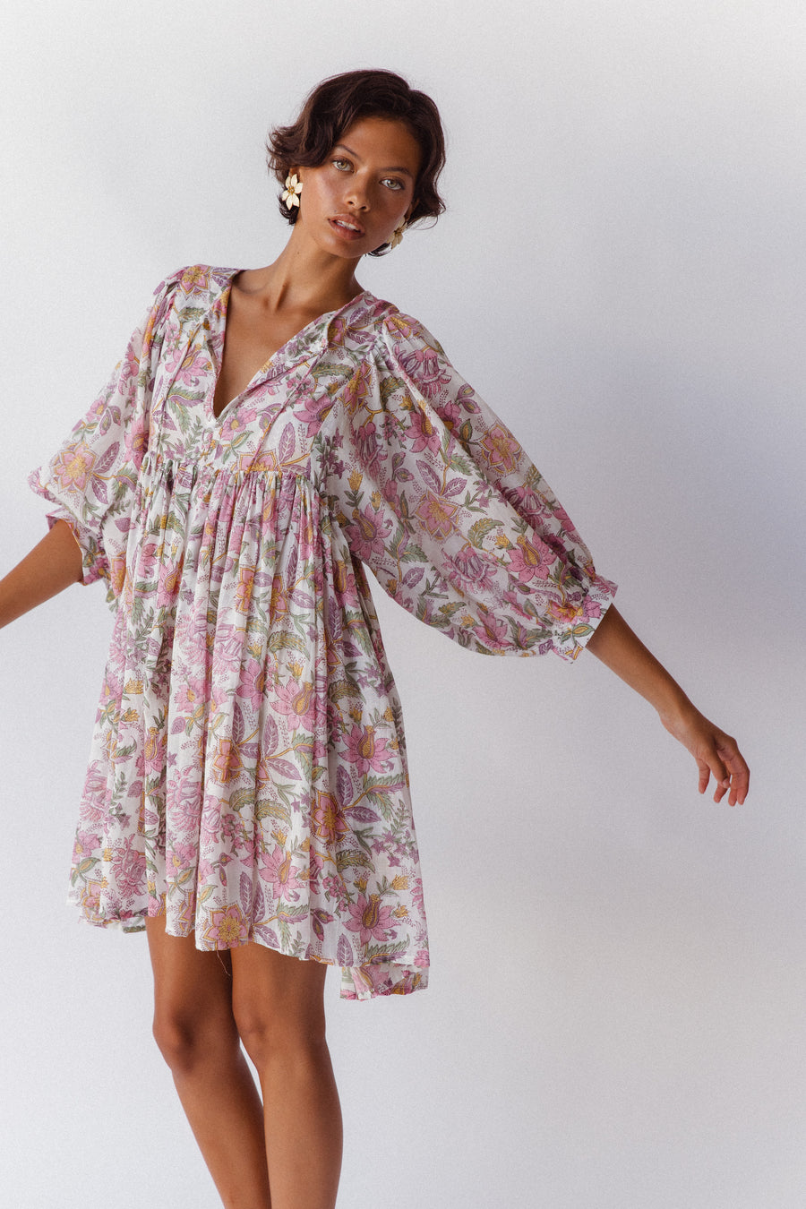 Kyra Mini Dress ~ Fuchsia Bloom – Daughters of India